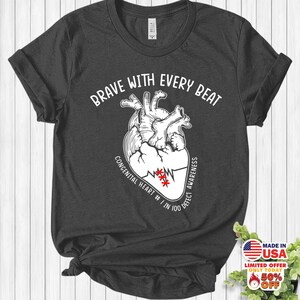 CHD Awareness Shirt, Brave Heart Shirt, Congenital Heart Defect Shirt ...