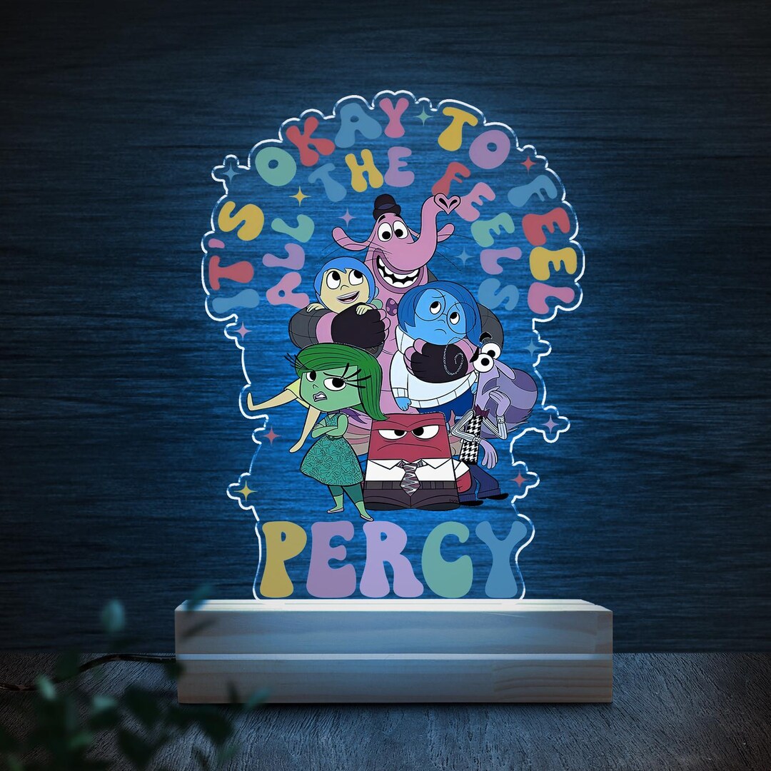 Go to Sleep Anxiety Disney Pixar Inside Out Night Light, Inside Out 2 ...