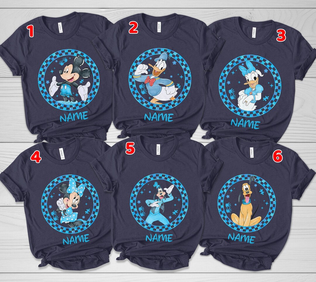 Personalizable Disney Characters Autism Shirt, Disney Autism Retro Tee ...