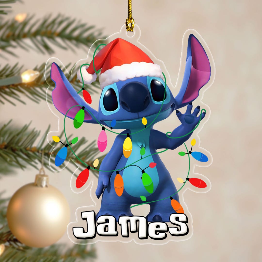 Custom Stitch Christmas Ornament, Cute Stitchmas Ornament, Stitch Xmas ...
