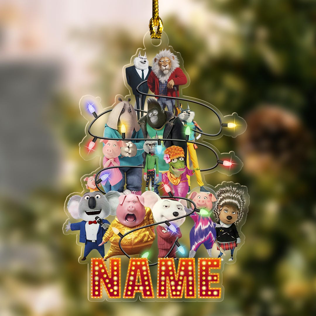 Personalized Sing Pig Christmas Tree Ornament, Sing Pig Movie Christmas ...
