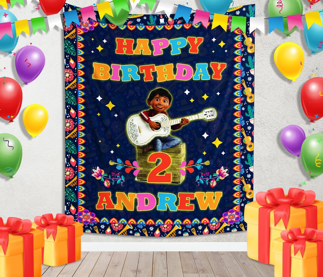 Disney Pixar Coco Birthday Banner, Party Backdrop Decor, Coco Decor for ...