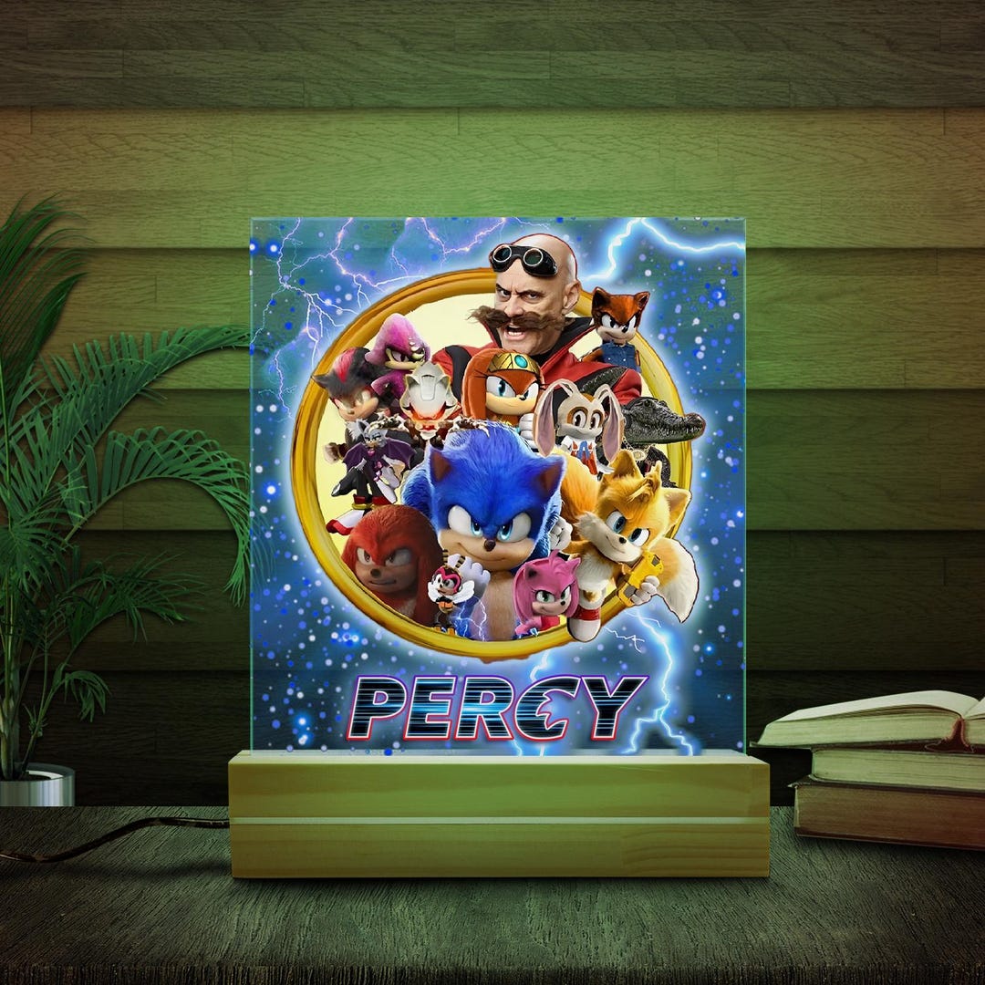 Personalized Sonic Hedgehog LED Night Light, Sonic Cartoon LED Lamp ...