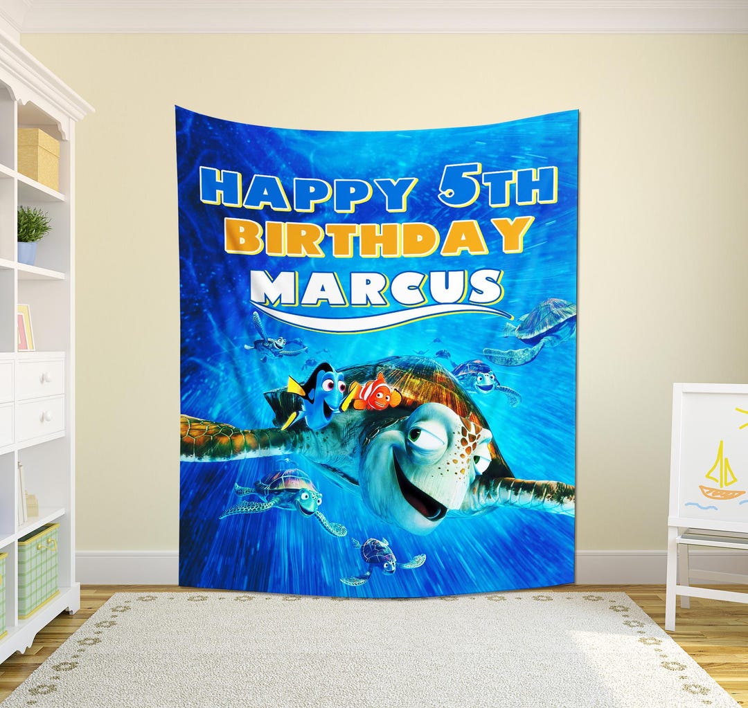Finding Nemo Birthday Backdrop, Finding Nemo Birthday Party, Finding ...