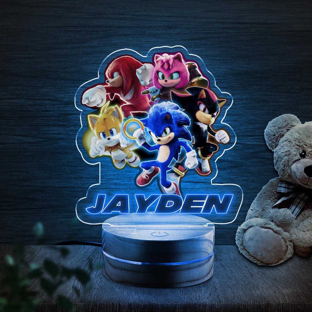 Personalized Sonic Hedgehog LED Night Light, LED Lamp, Personalized ...