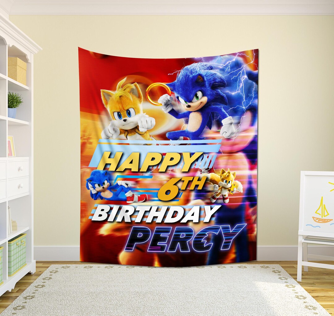Sonic Birthday Party Backdrop Sonic Birthday Banner Custom Sonic ...