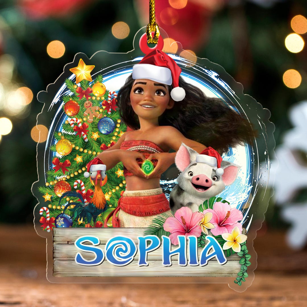 Moana Christmas Ornament, Disney Princess Moana Ornament, Personalized ...