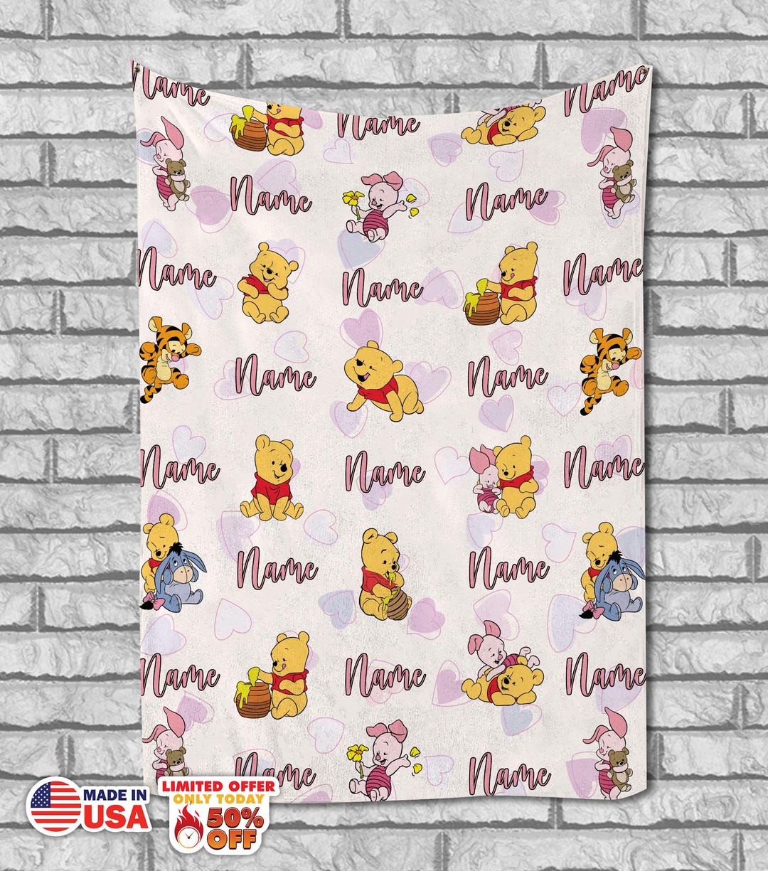 Personalized Winnie the Pooh and Friends Blanket, Pooh Bear Blanket ...