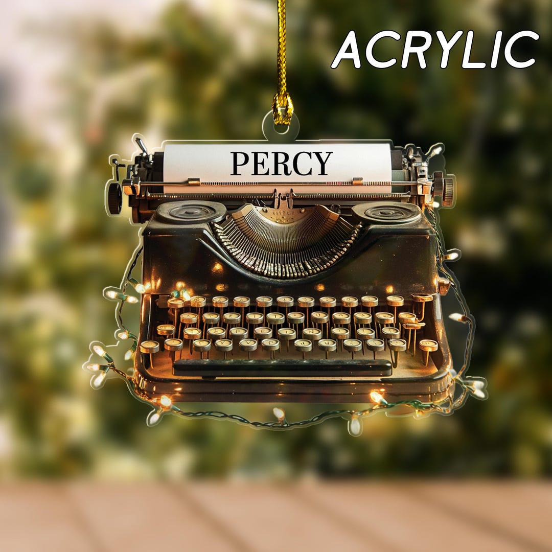 Personalized Typewriter Christmas Ornament, Christmas Light Ornamwnt ...