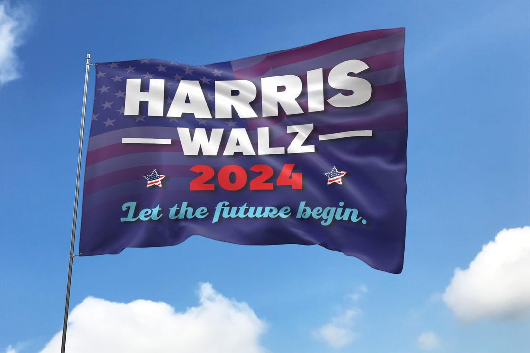 Harris Walz Flag Kamala Harris Flag, Harris Walz Let the Future Begin ...