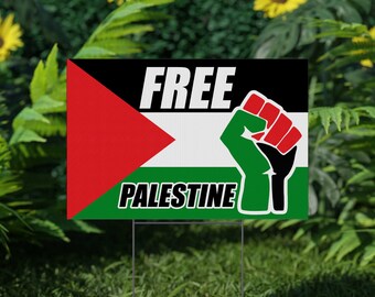 Free Palestine Flag Yard Sign 24 X 18 Coroplast Long Lasting Rust Free ...