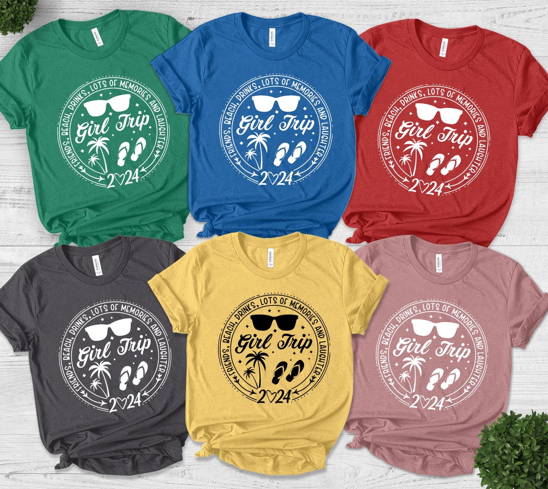 Girls Trip 2024 Shirt, Girls Vacation Shirt, Weekend Trip Shirt, Custom ...