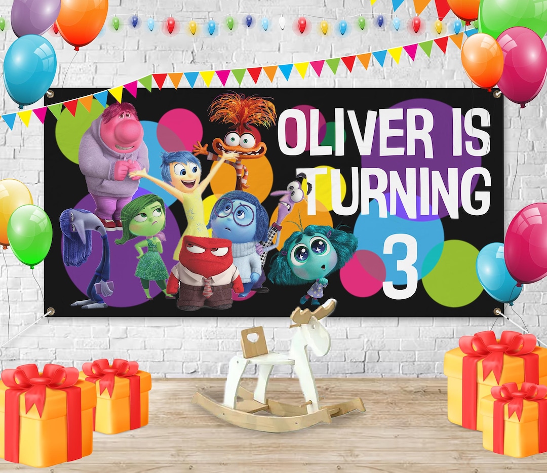 Disney Inside Out 2 Backdrop, Inside Out Birthday Banner, Inside Out ...