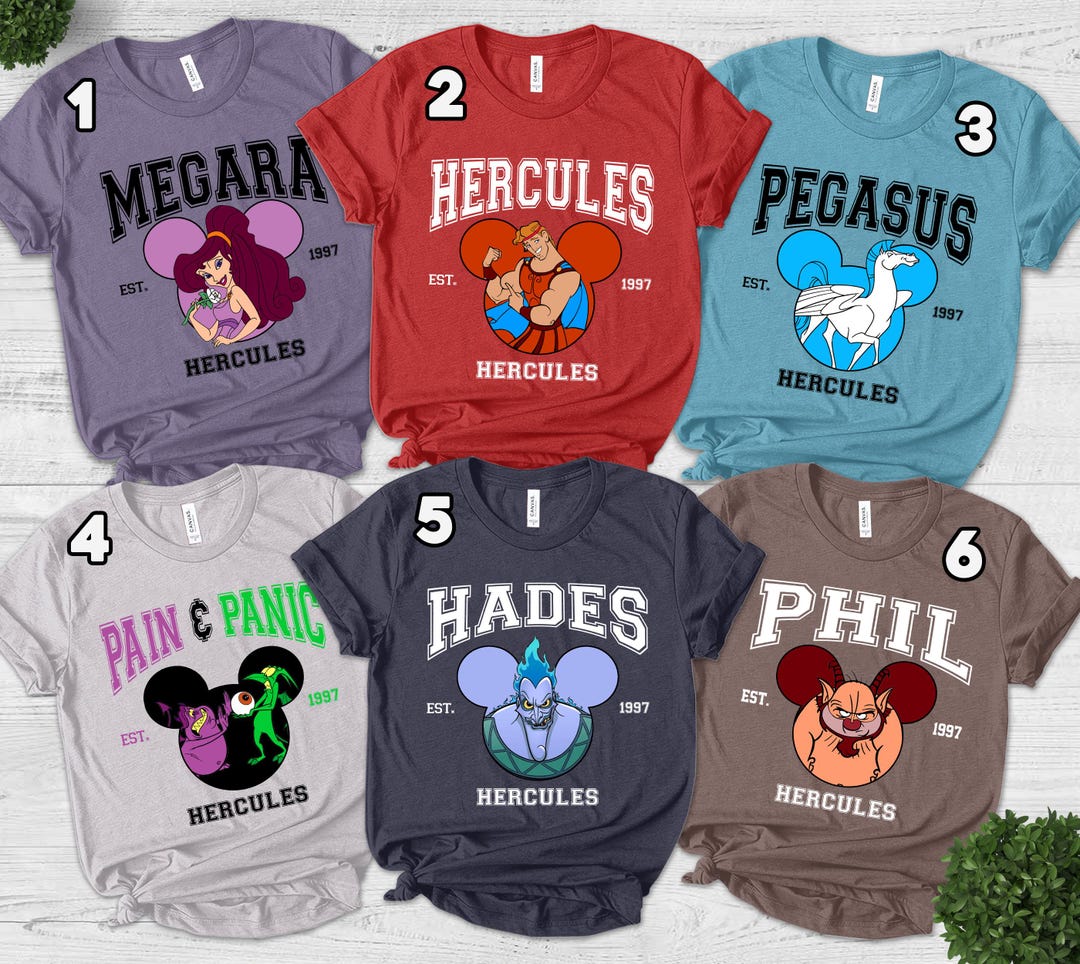 Vintage Hercules All Characters Group Custom Shirt, Disney Hades Megara ...