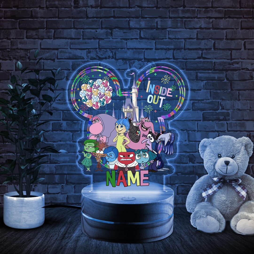 Personalized Disney Inside Out Night Light, Inside Out 2 Movie Emotions ...