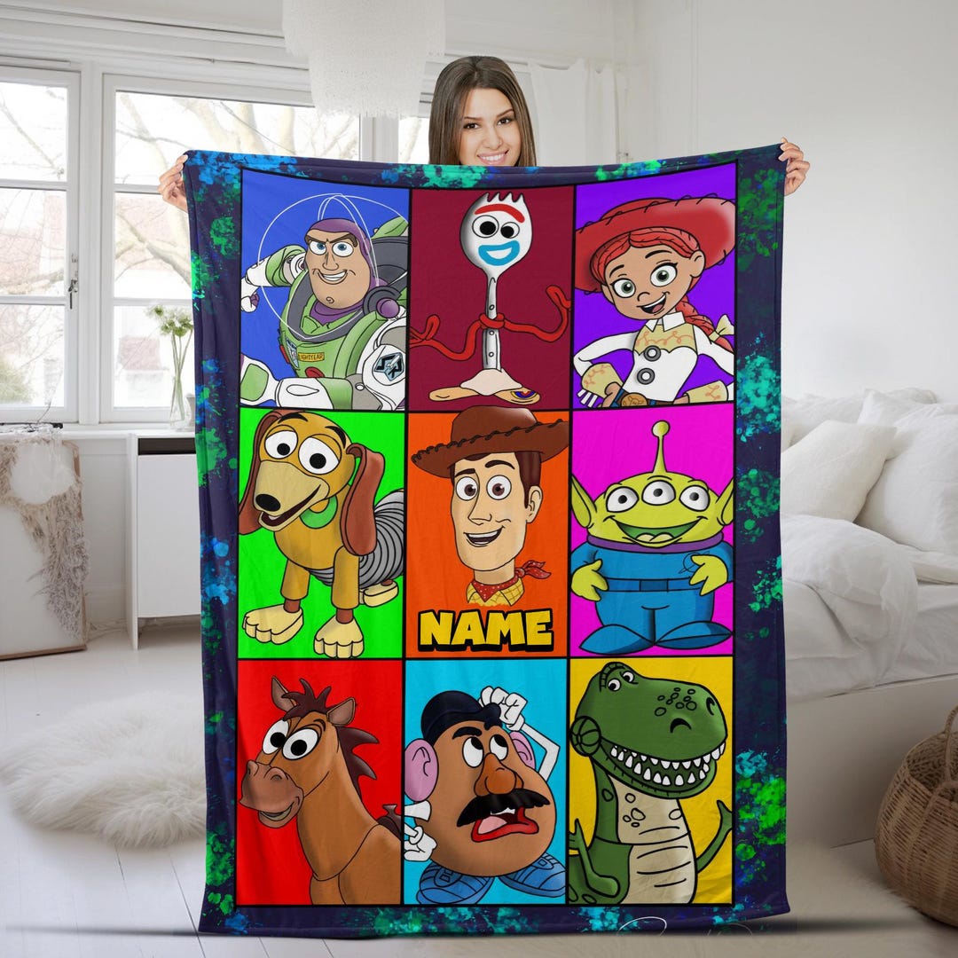 Personalized Toy Movie Blanket, Characters Blanket, Cartoon Movie ...