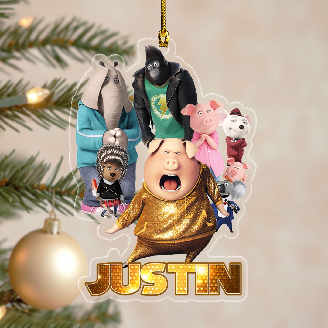 Personalized Sing Pig Cutout Ornament, Sing Pig Ornament, Sing ...