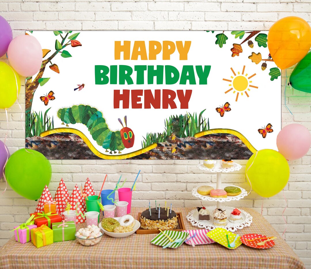 The Very Hungry Caterpillar Birthday Banner, Custom Banner ...