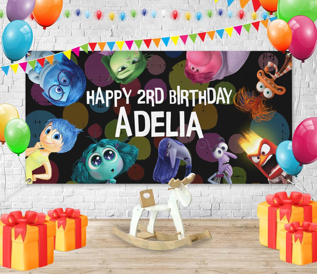 Personalized Inside Out Birthday Backdrop,customizable Inside Out ...