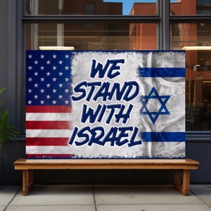 Stand With Israel, Support Israel, USA Flag Israel Flag, Yard Signs ...