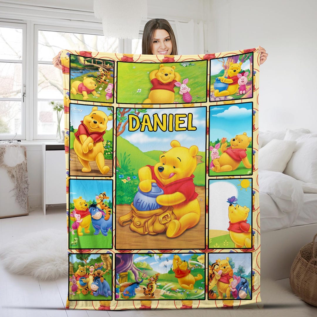 Personalized Winnie the Pooh Blanket, Pooh Bear Blanket, Winnie the ...