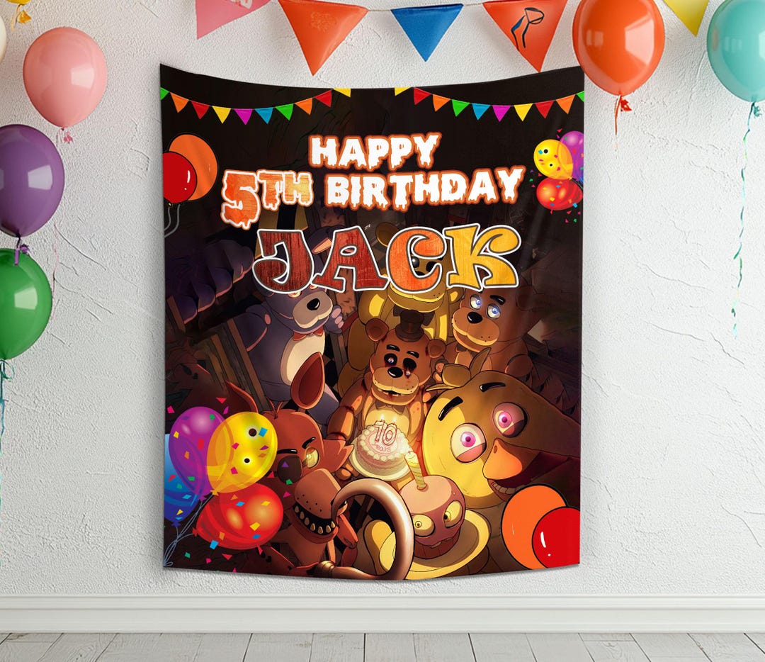 Five Nights at Freddy's Happy Birthday Backdrop,custom FNAF Birthday ...