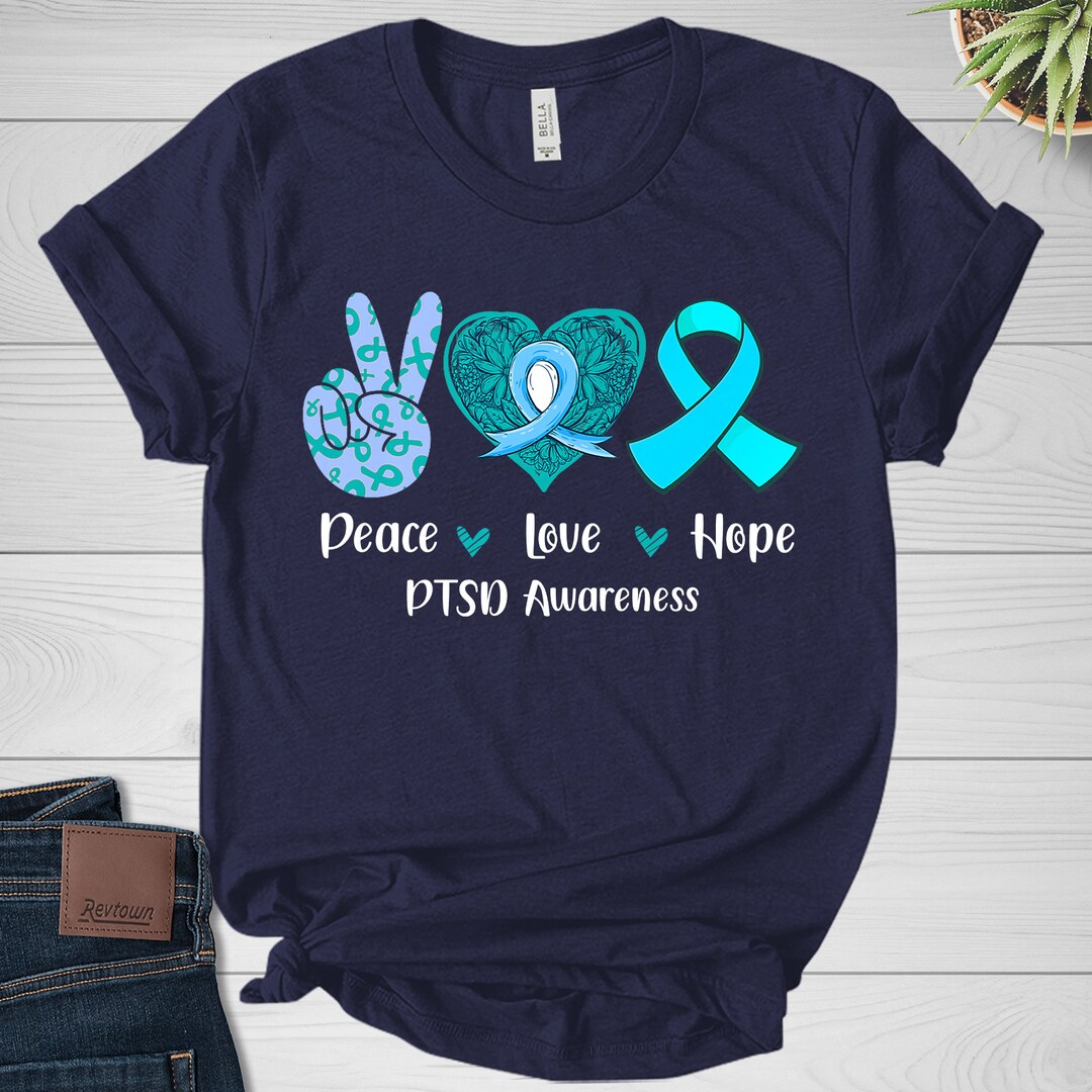 Teal Ribbon Shirt, PTSD Gift, Anxiety Shirt, PTSD Warrior Shirt ...