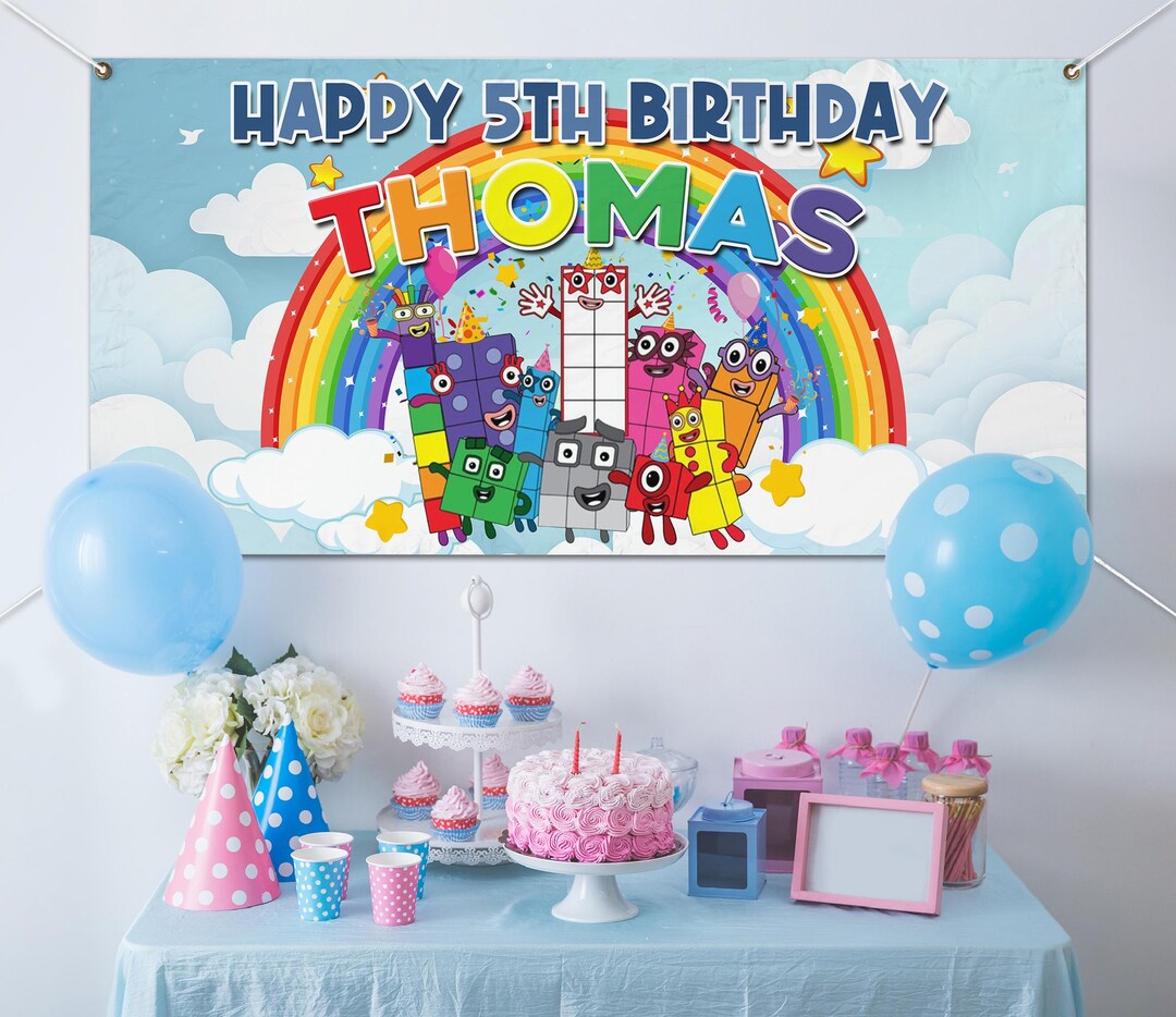 Numberblocks Birthday Banner for Baby, Custom Name Numberblocks ...