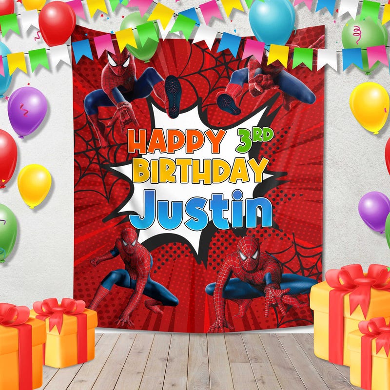 Spiderman Backdrop - Etsy