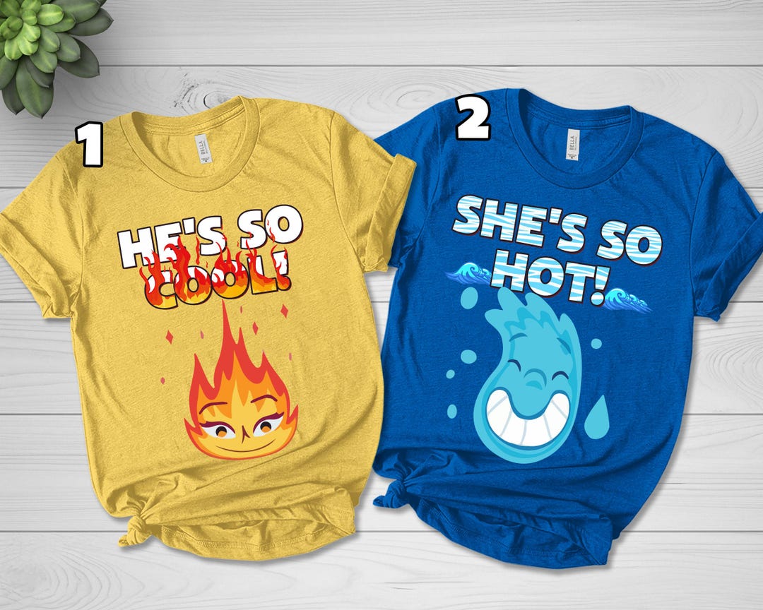 Custom Wade Ripple and Ember Badge Shirts, Elemental Tees, Disney ...