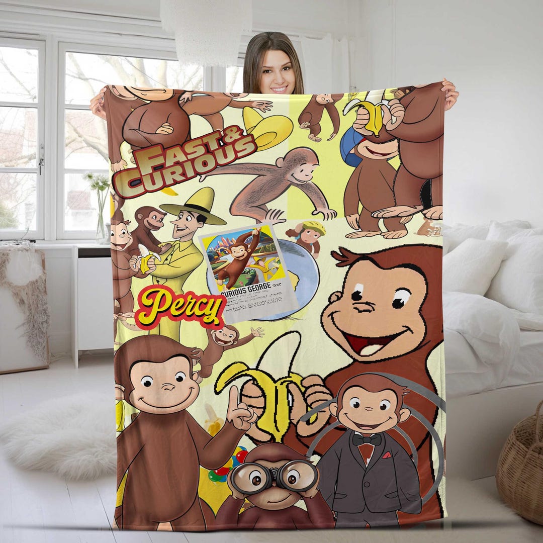 Personalized Curious George Blanket Curious George Blanket, Curious ...