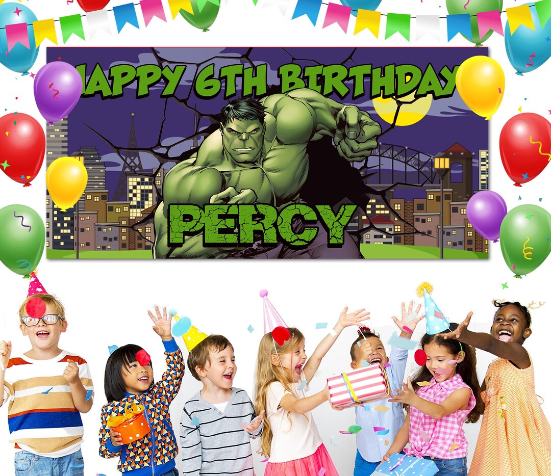 Hulk Birthday Backdrop/hulk Backdrop/the Hulk Birthday Party/hulk Party ...