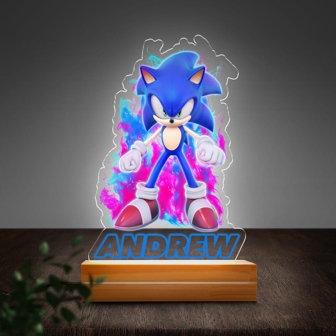 Personalized Sonic Hedgehog LED Night Light, LED Lamp, Personalized ...