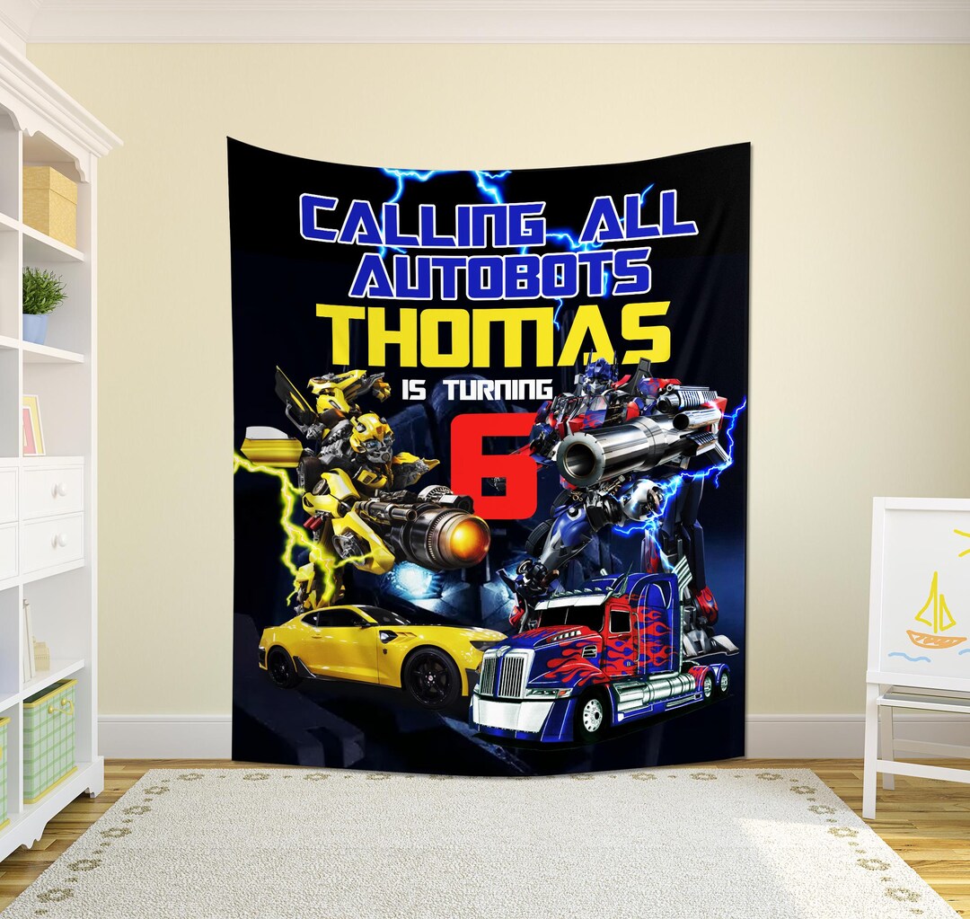 Transformers Birthday Party Backdrop Transformers Birthday Banner ...