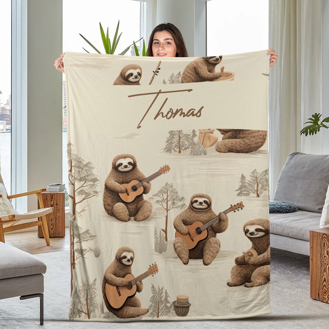 Personalized Sloth Blankets, Personalized Baby Blankets, Baby Blanket ...