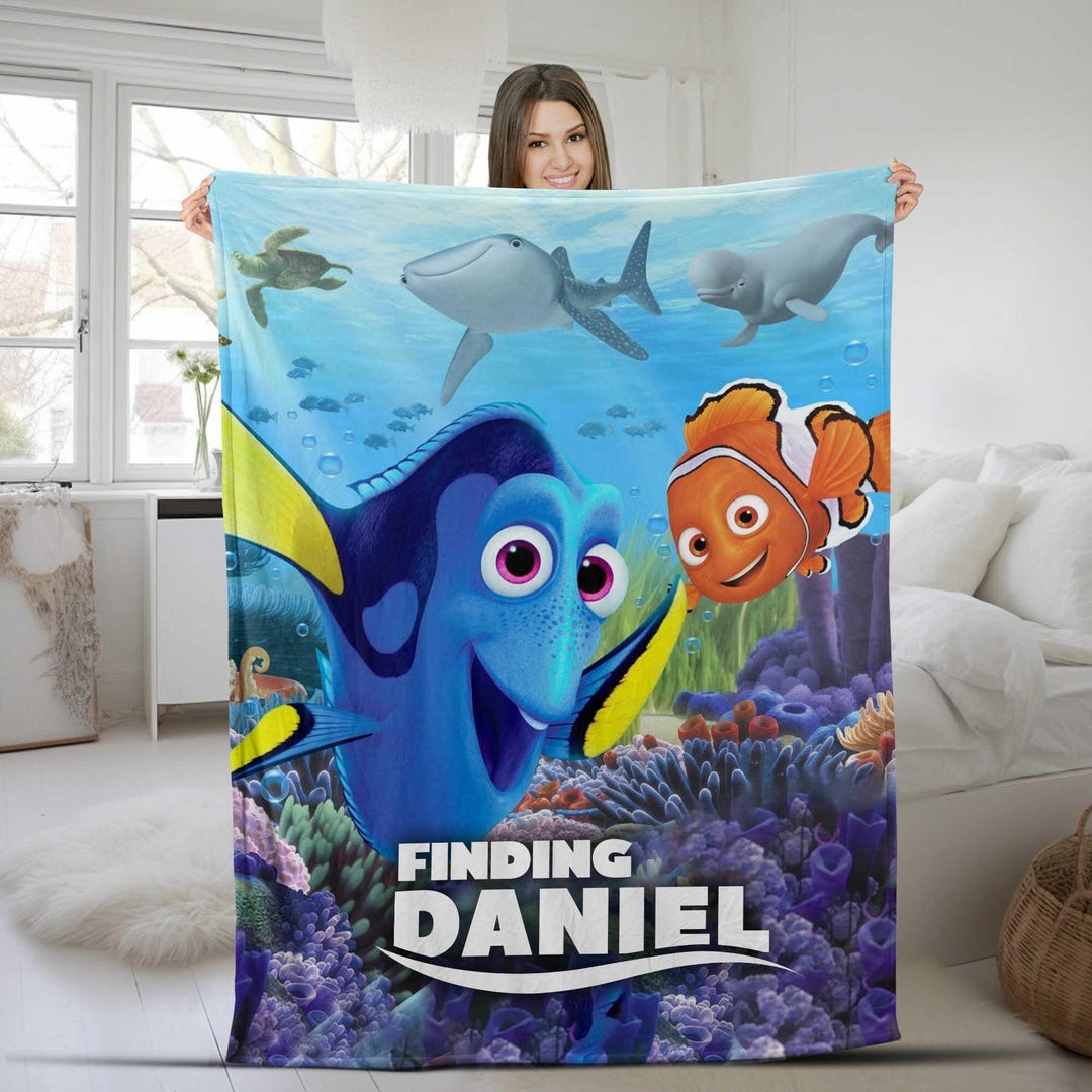 Personalized Watercolor Disney Finding Nemo Blanket, Custom Name Pixar ...