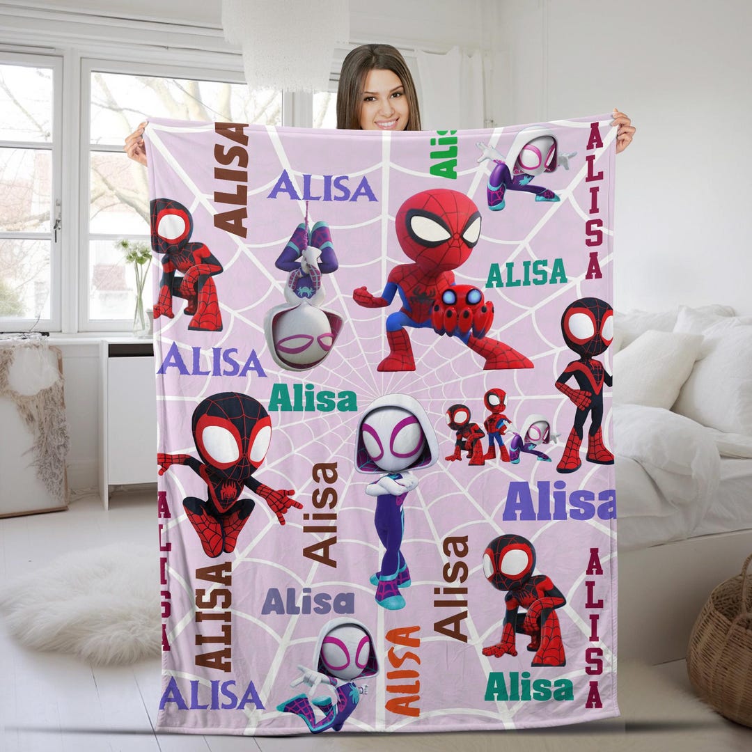 Personalized Name Blanket, Spidey Gwen and His Amazing Friends Blanket ...