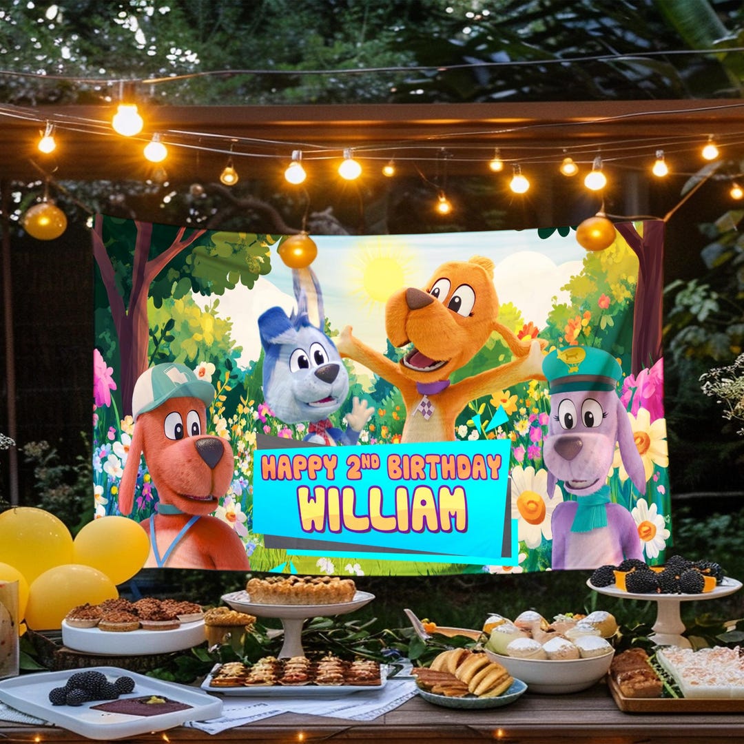 Go Dog Go Birthday Backdrop, Go Dog Go Birthday, Custom Go Dog Go ...