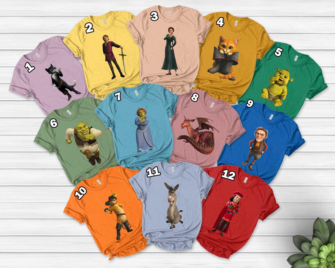 Shrek Group Matching T-shirt, Personalized Shrek Birthday Family Shirt ...