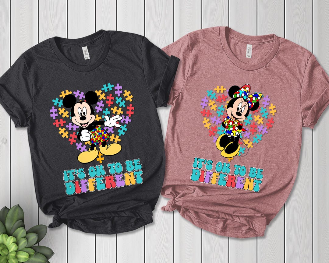 Mickey and Minnie Autism Shirt, Puzzle Piece Autism Awareness Shirt ...