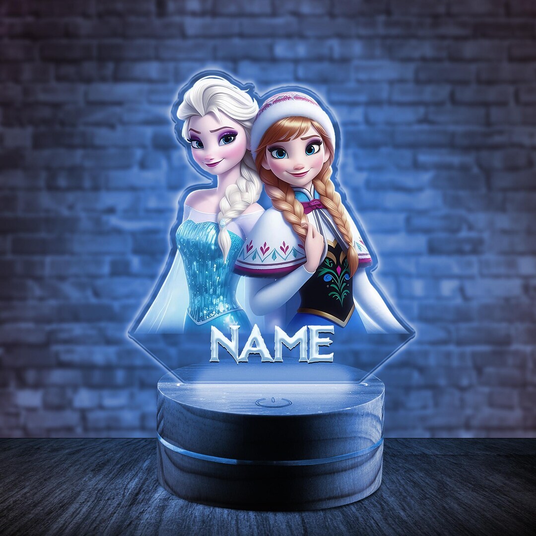 Personalised Elsa Frozen Table Lamp Birthday Gift|kid Room Decoration ...