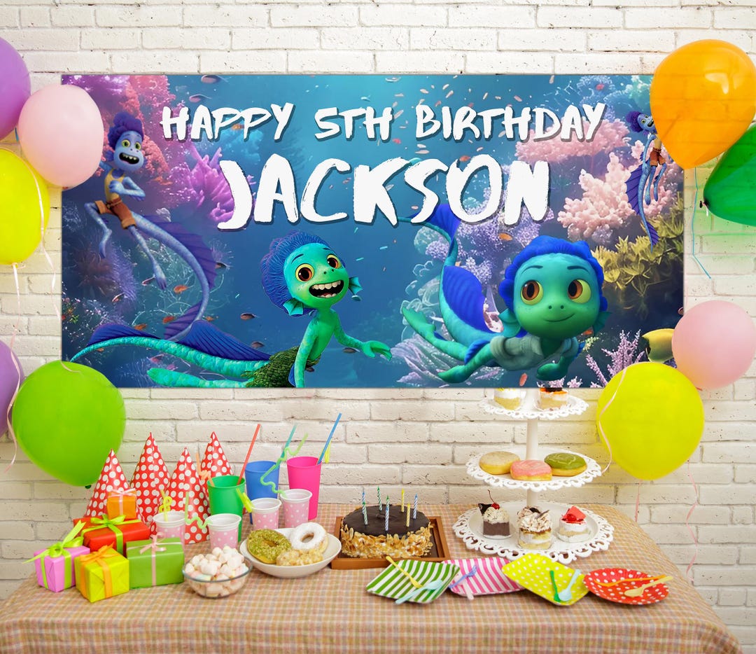 Luca Movie Birthday Party Banner Decor, Disney Pixar Banner for Baby ...