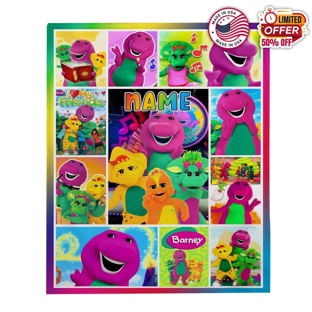 Personalized Barney and Friends Blanket, Custom Barney Kids Tv Show ...