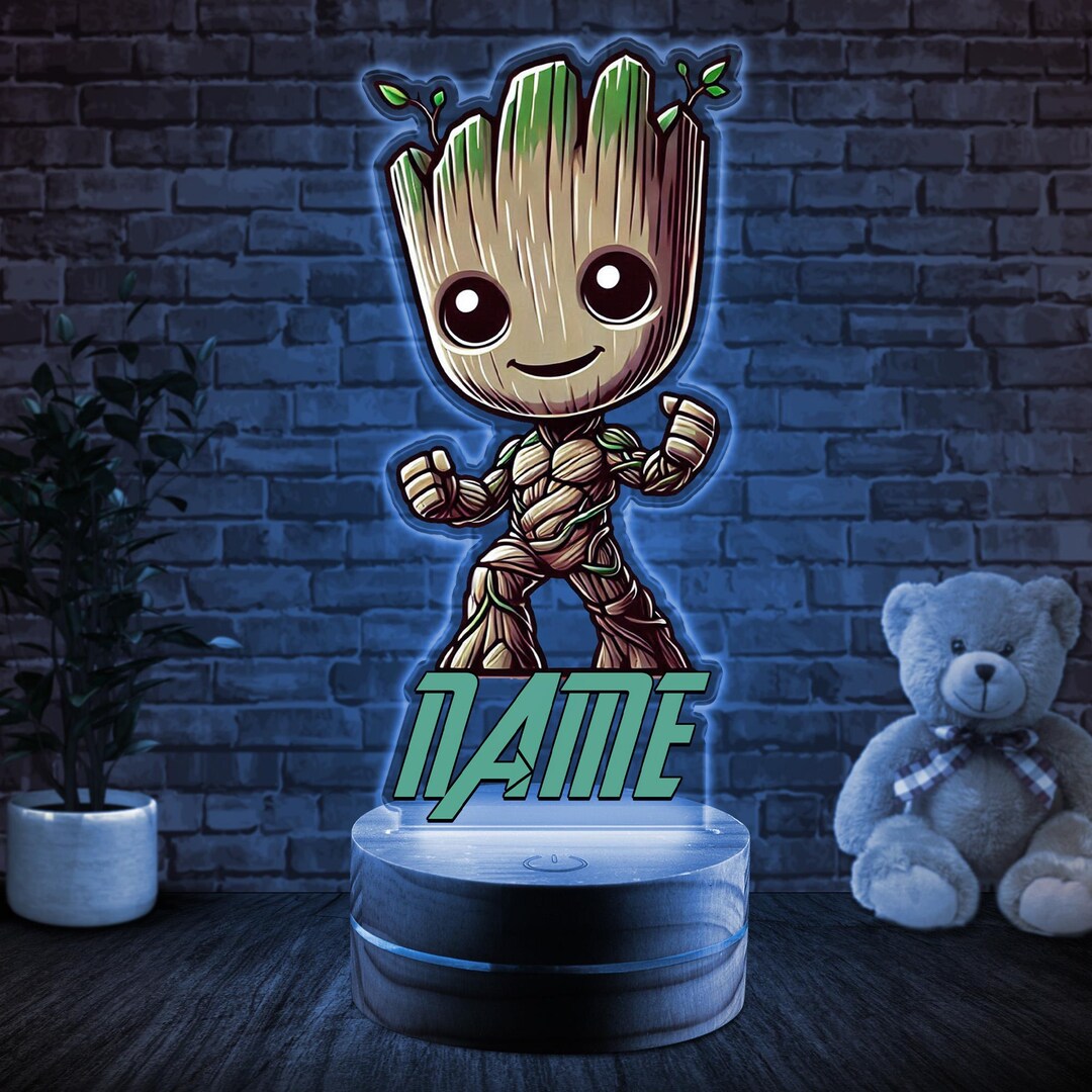 Personalized Baby Groot Personalized Night Light, Disney Groot Desk ...