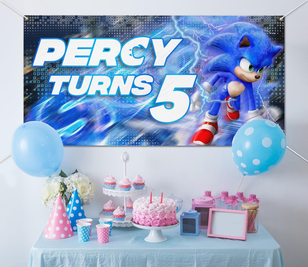 Sonic Birthday Party Backdrop Sonic Birthday Banner Custom Sonic ...