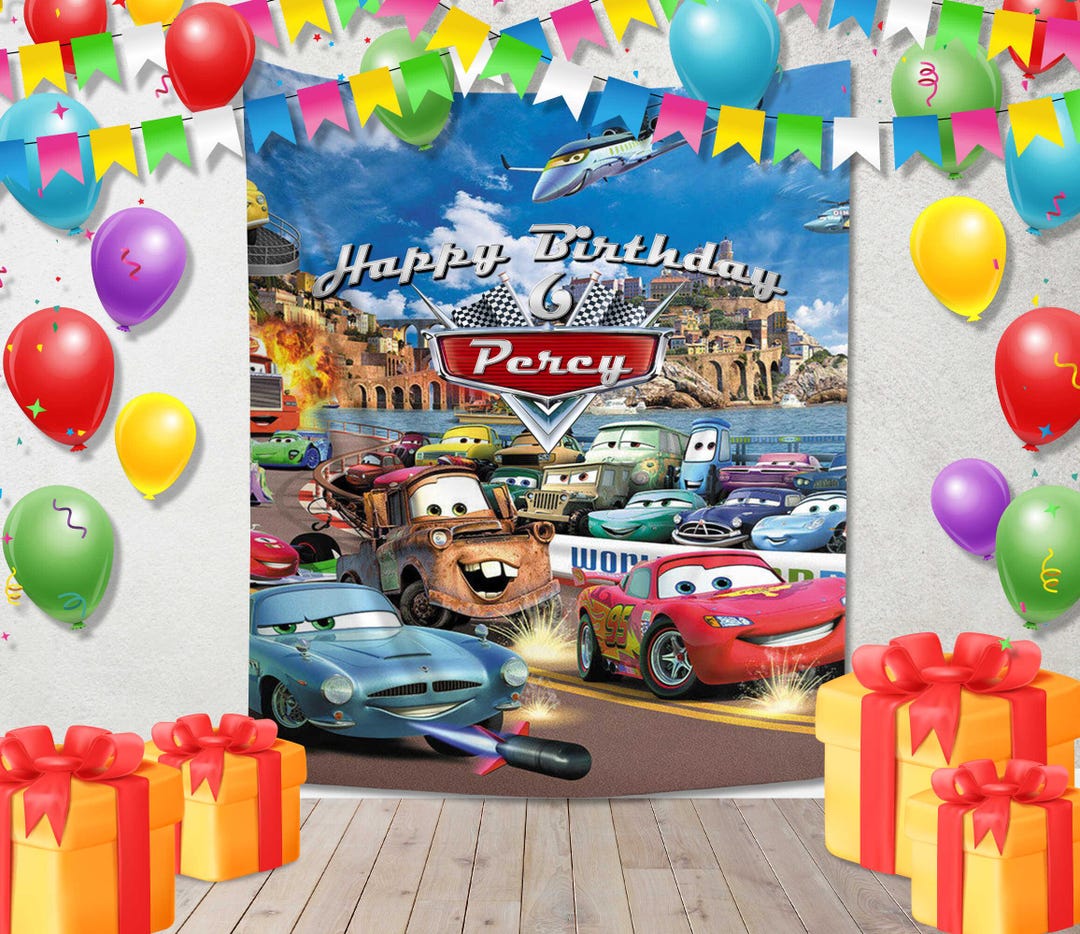 Disney Car Personalised Birthday Banners, Disney's Cars Personalised ...