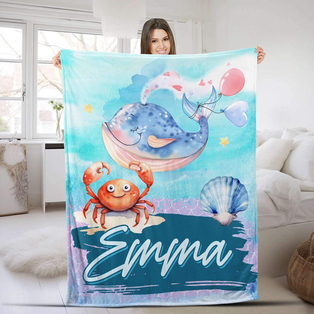 Personalized Whale Blanket for Toddlers,soft Fleece Blanket for Whale ...