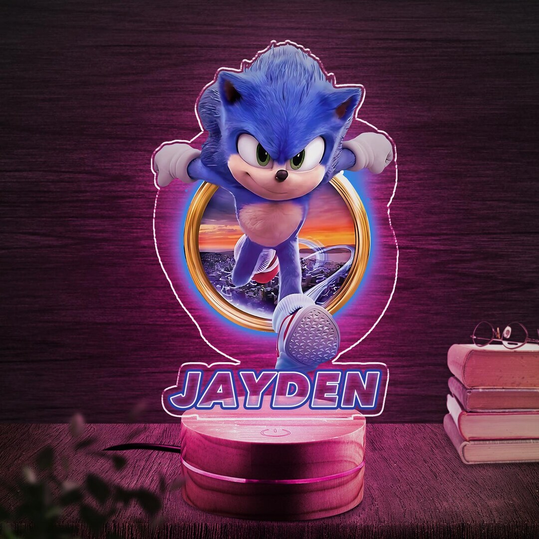 Personalized Sonic Hedgehog LED Night Light, LED Lamp, Personalized ...