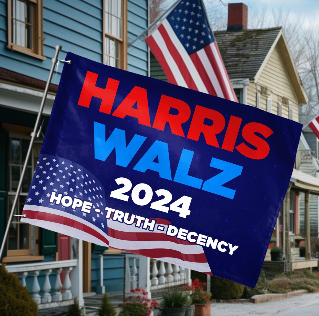 Harris Walz House Flag, Harris Walz Unity Over Division Flag, President ...