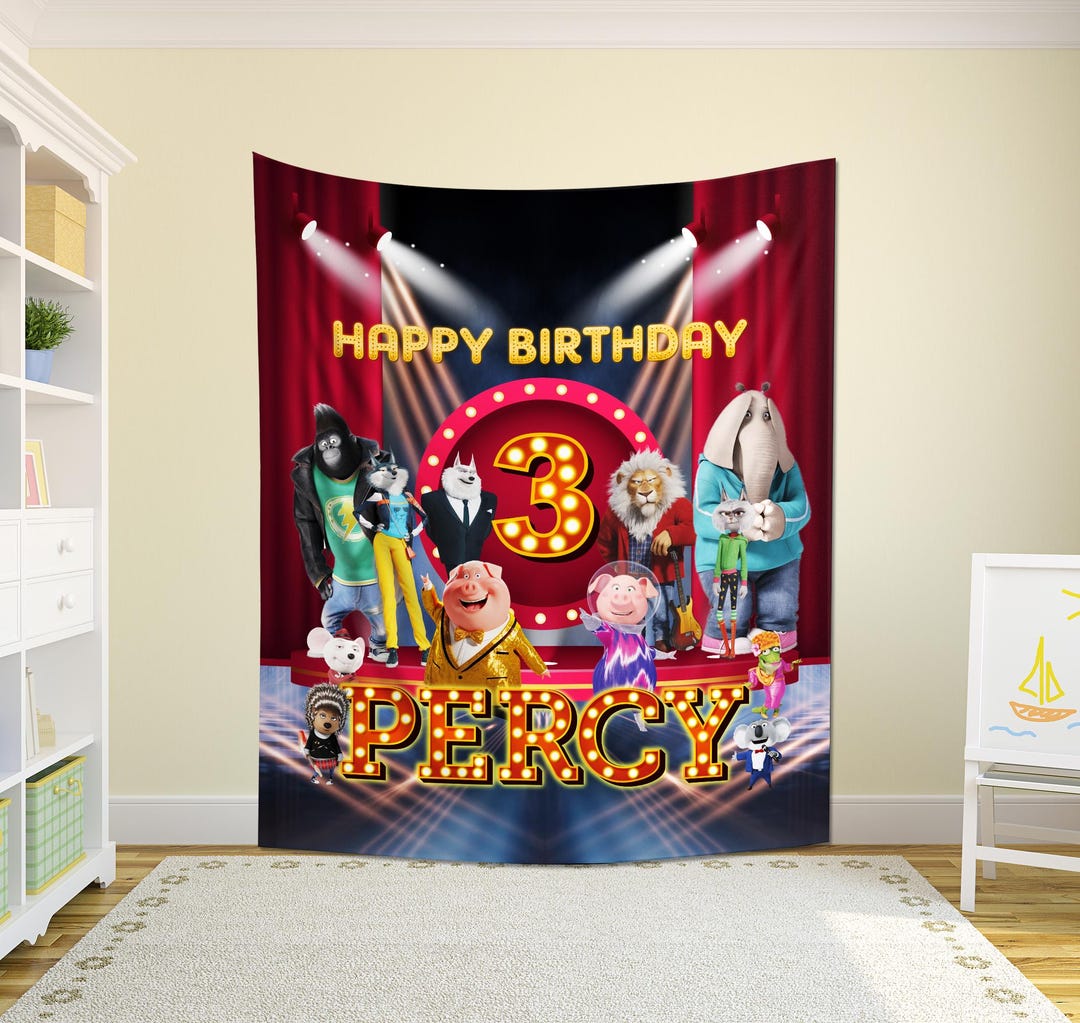 Sing 2 Personalized Birthday Party Backdrop,sing 2 Personalized Banner ...